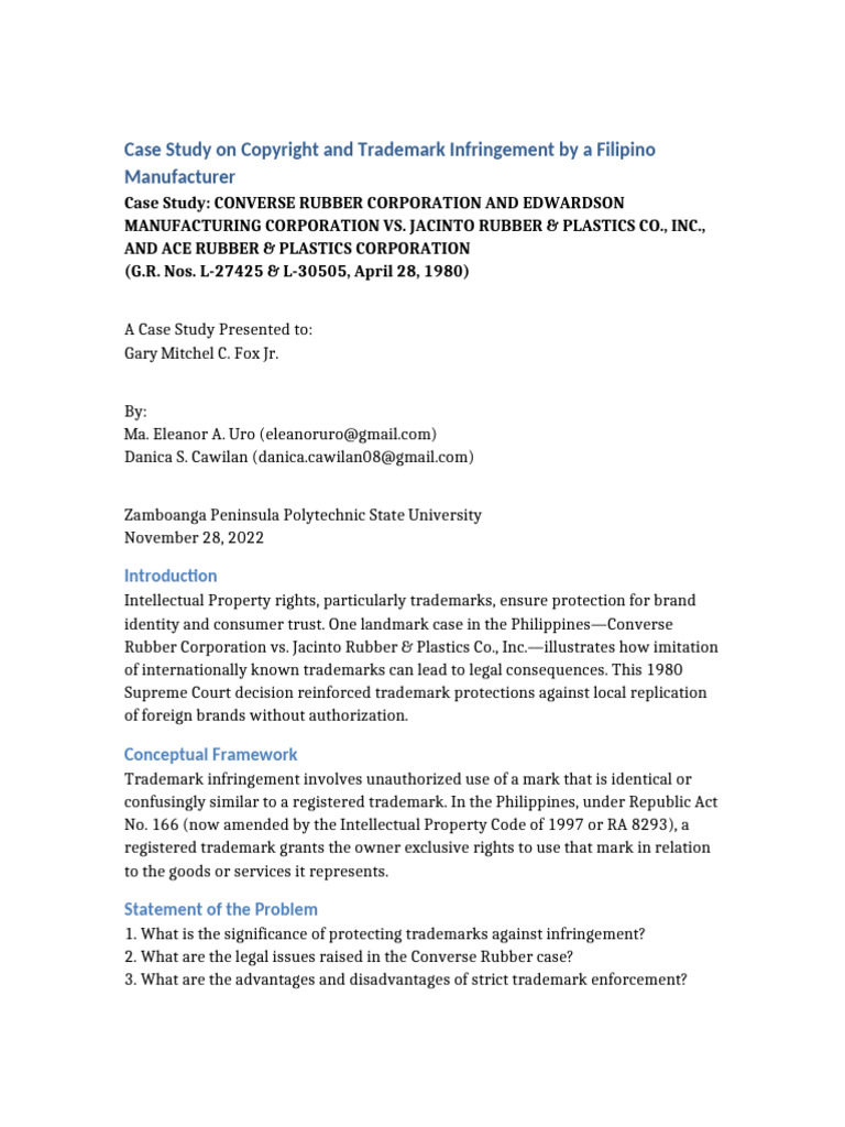 Converse Case Study | PDF | Trademark | Intellectual Property