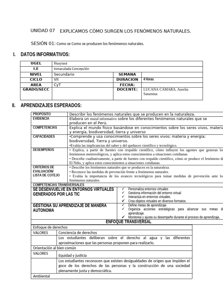 2º Ses Act 1-Cyt-Und 7 | PDF | Ciclones tropicales | Desastres naturales