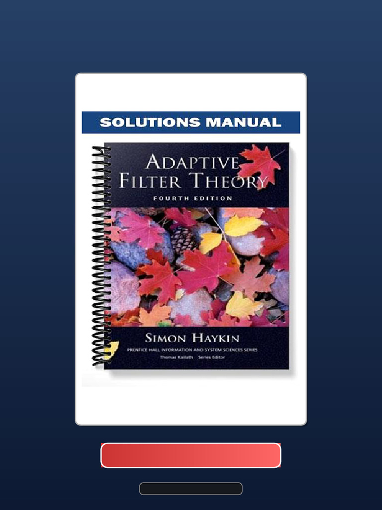 Test Bank For Adaptive Filter Theory 4th Edition by Simon FULL Version ...