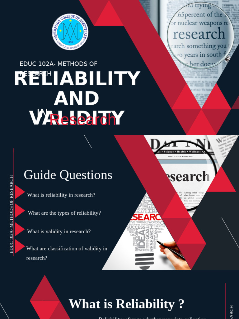 Reliability & Validity in Resarch | PDF | Validity (Statistics) | Behavioural Sciences