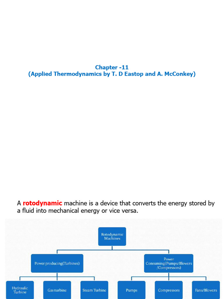 Cahpter 11 - Rotodynamic Machinery | PDF | Turbine | Machines