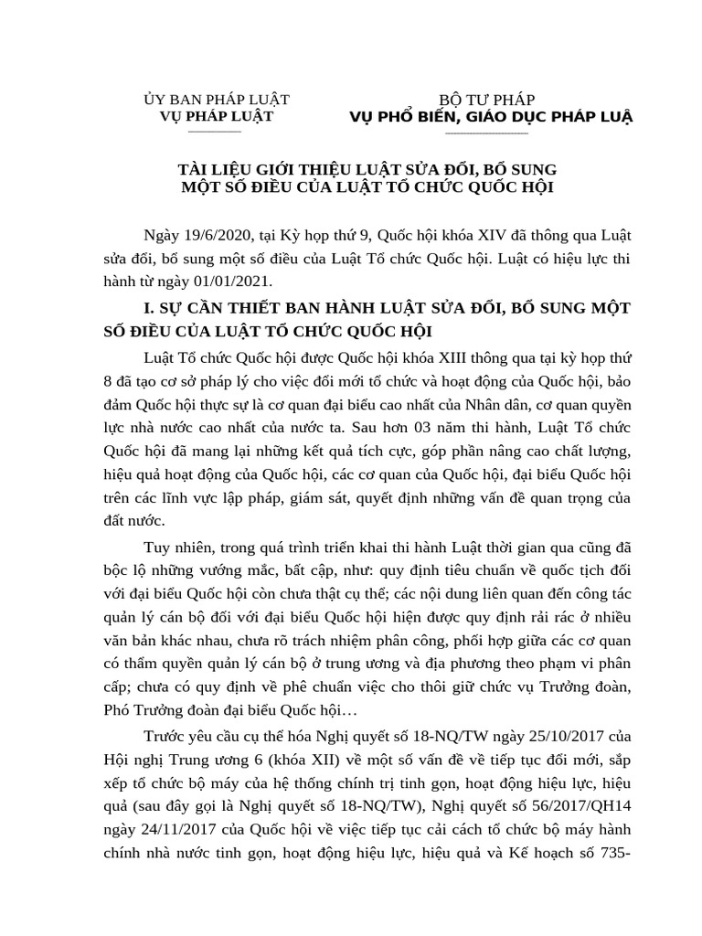 Luat To Chuc QH 2020 | PDF
