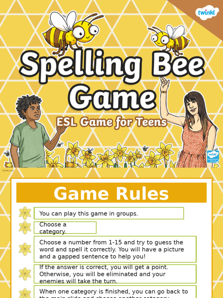 T 1716459313 Esl Spelling Bee Game Teens A2 Ver 2 | PDF