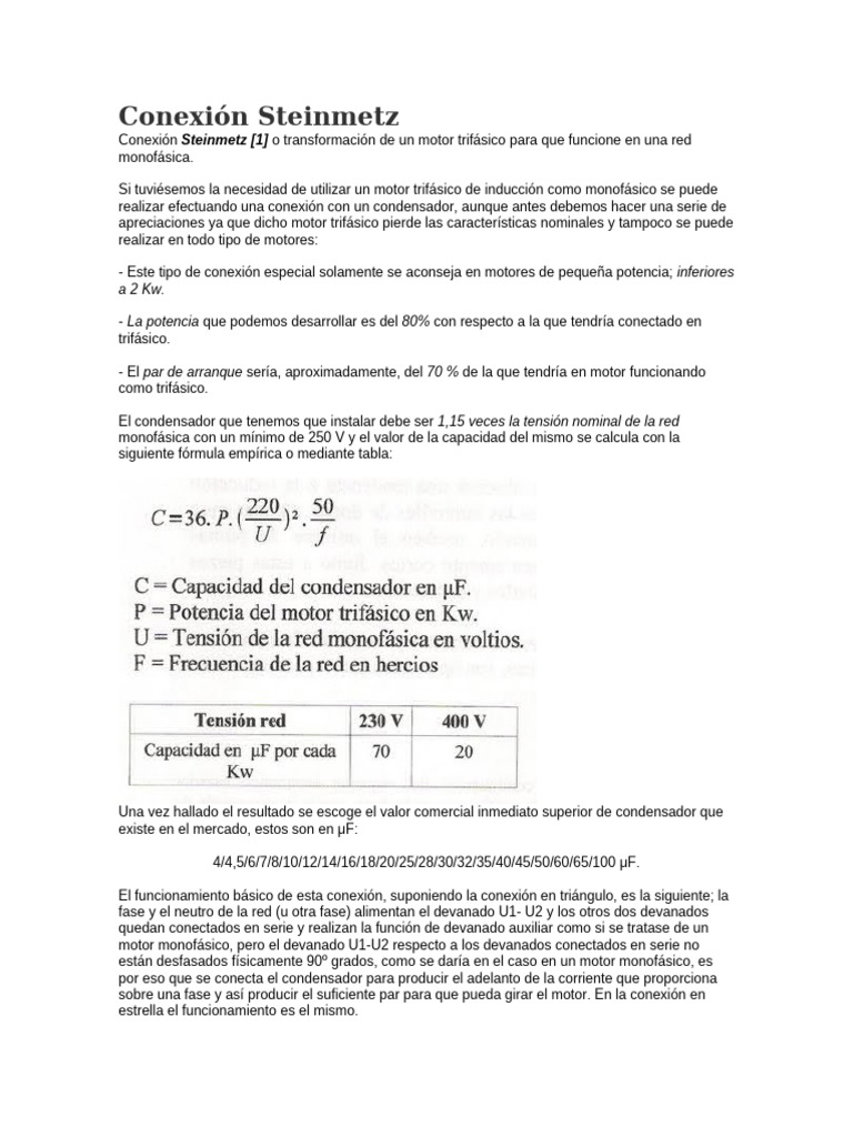 Conexión Steinmetz | PDF