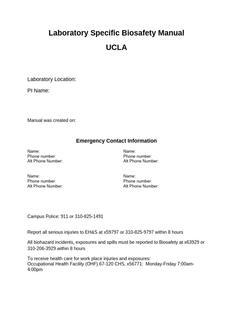 UCLA Laboratory Biosafety Manual | PDF | Hepatitis C | Hepatitis B