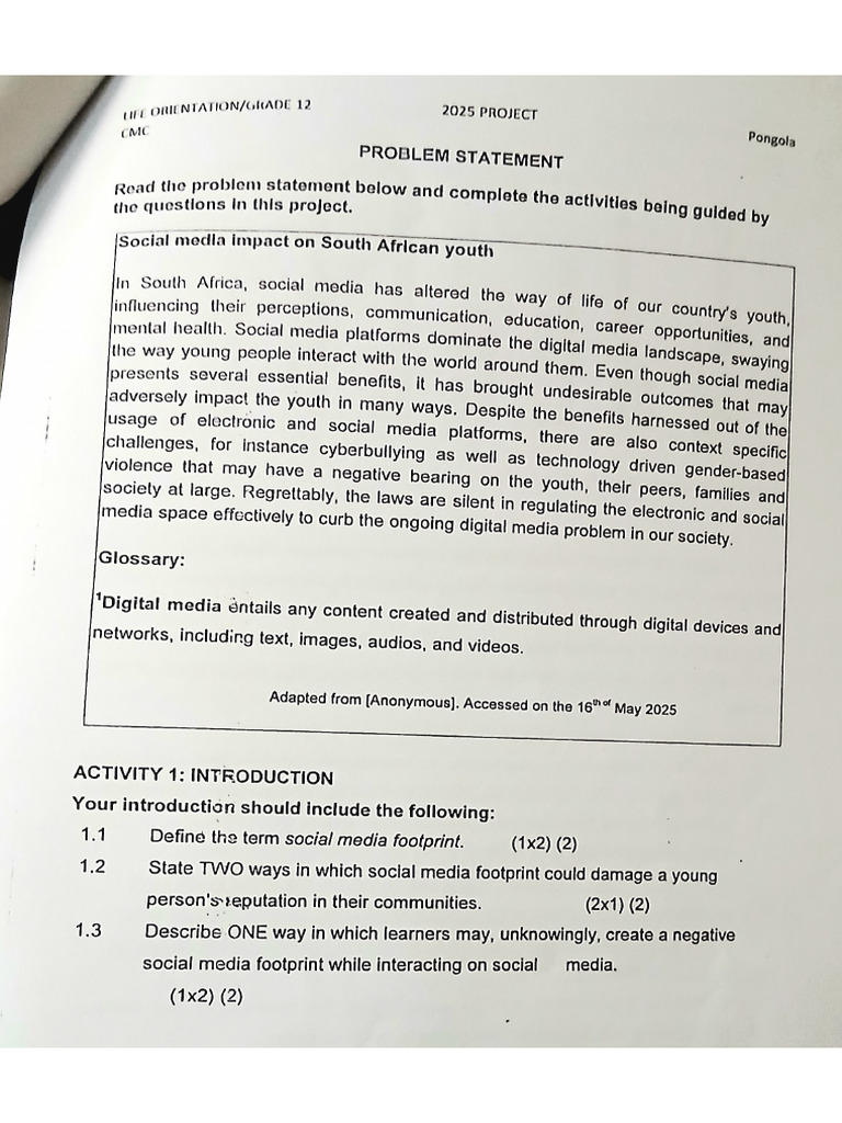 Life Orientation Grade 12 2025 Assignment | PDF