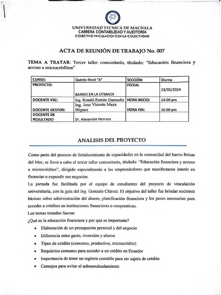 007 Acta de Vinculación Low | PDF