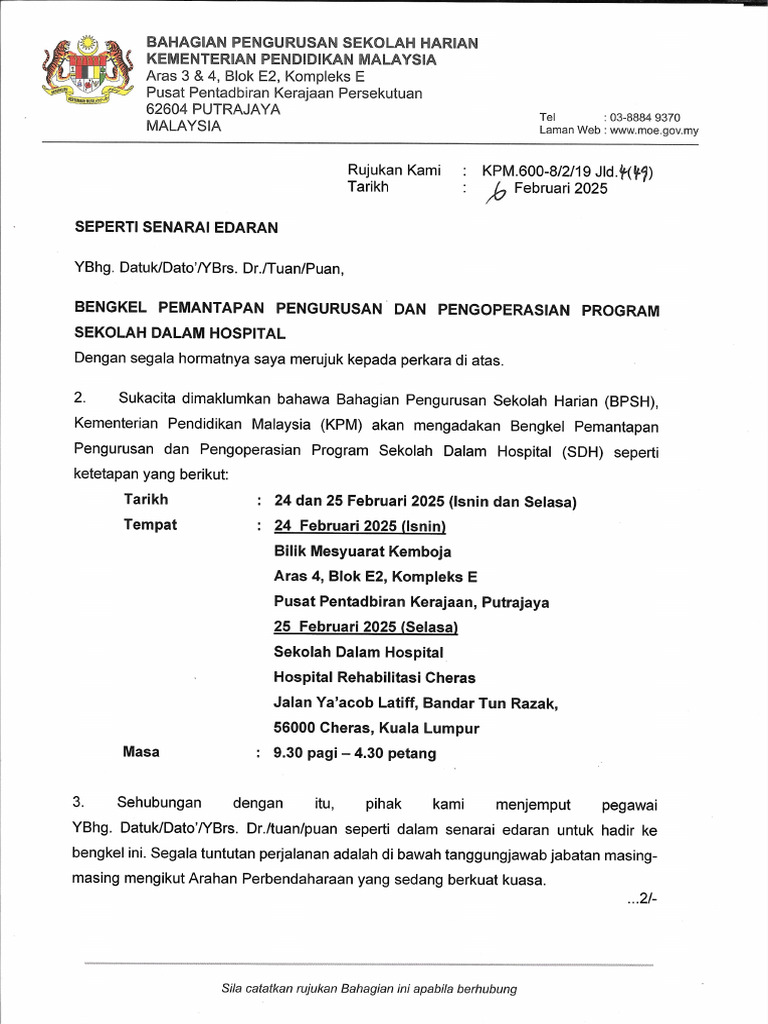 Bengkel Pemantapan Pengurusan Pengoperasian Program SDH | PDF