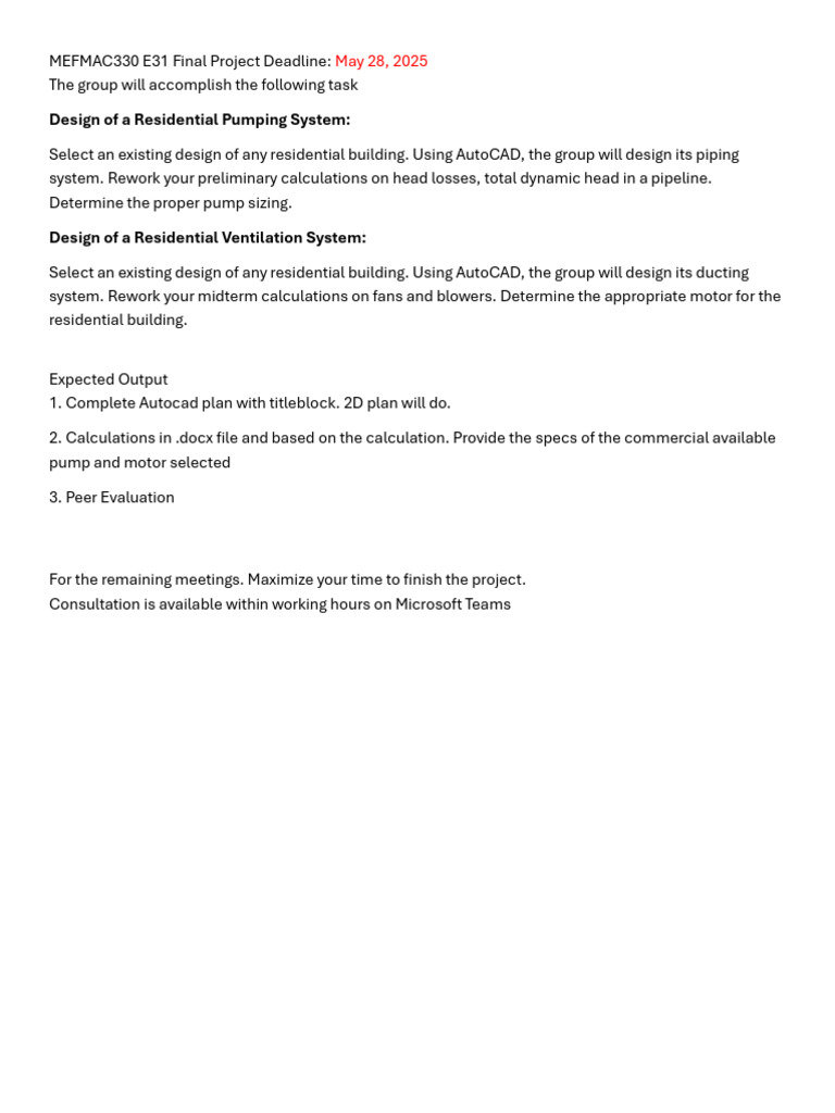 Mefmac330 Final Project Instructions | PDF