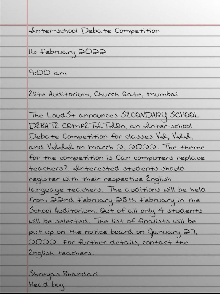 Notice Writing | PDF