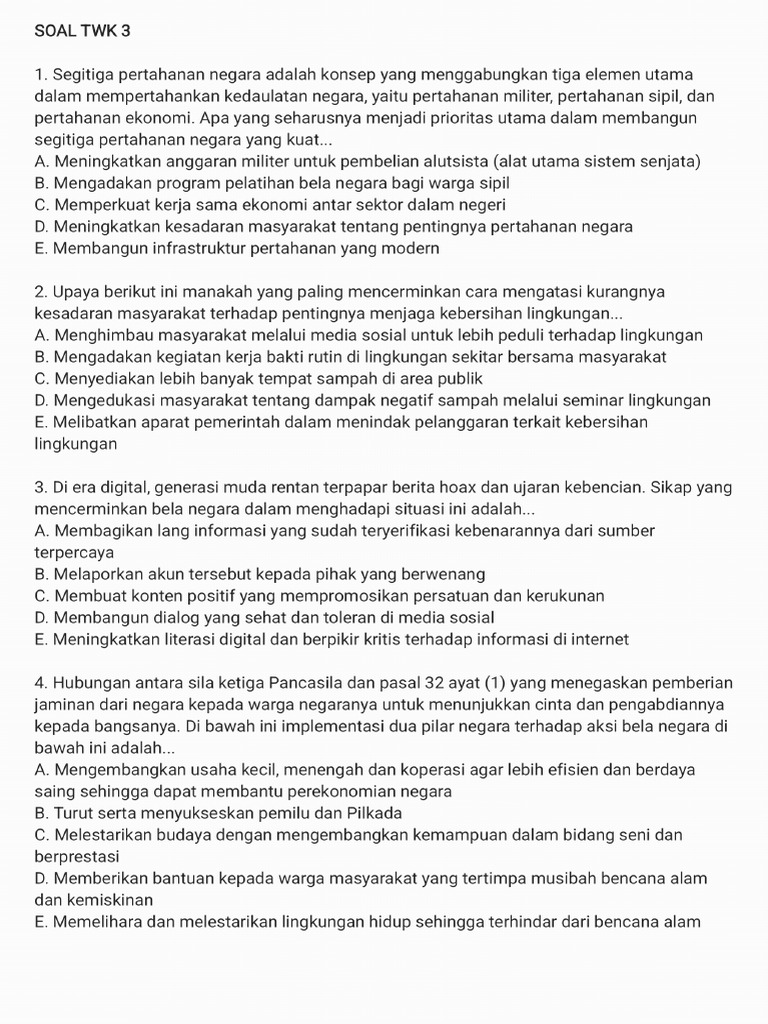Soal TWK 3 | PDF