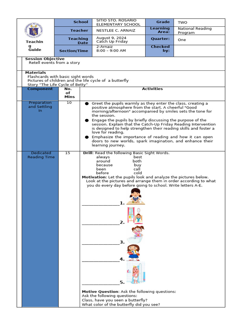 Grade 2 Reading Lesson Plan: Butterfly Life Cycle | PDF | Butterfly
