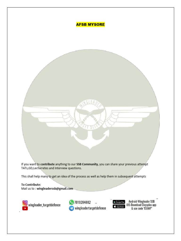 Afsb Mysore by Wingleader This PDF Consist of All Topics PF Services ...