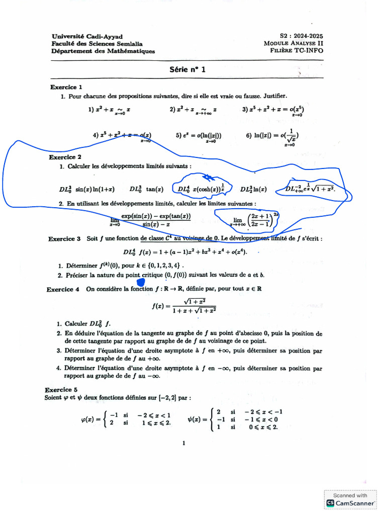 Analyse 2 Serie 1 | PDF