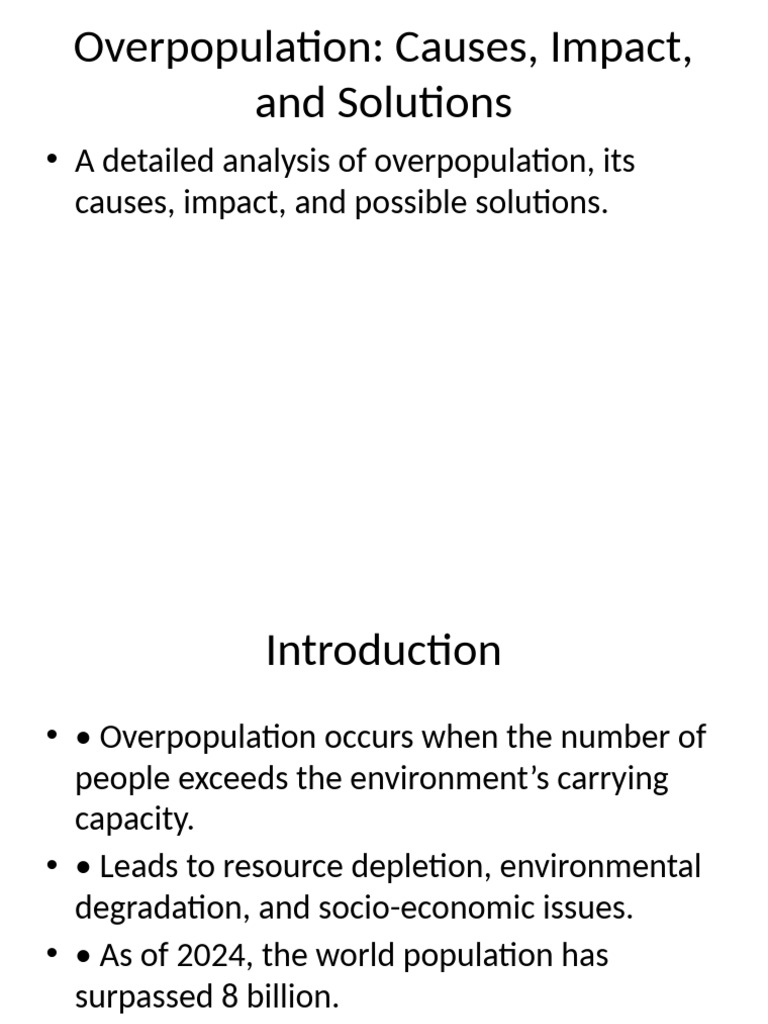 Overpopulation Presentation | PDF | Human Overpopulation | Family Planning