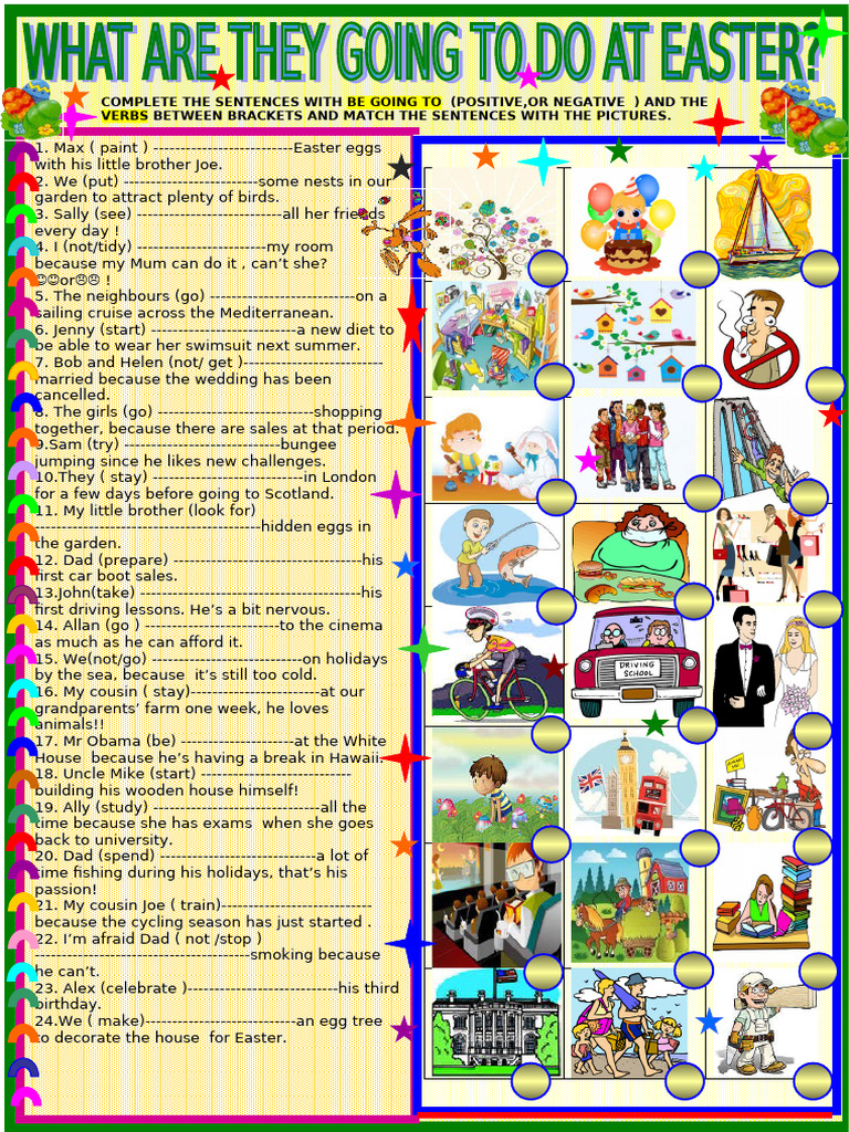 What Are They Going To Do at Easter Grammar Drills Picture Description ...