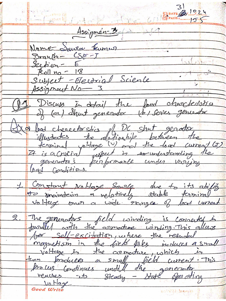 Electrical Science Assignment 3 | PDF