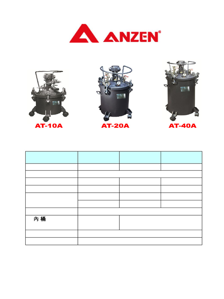 Catalog Paint Tank ANZEN | PDF