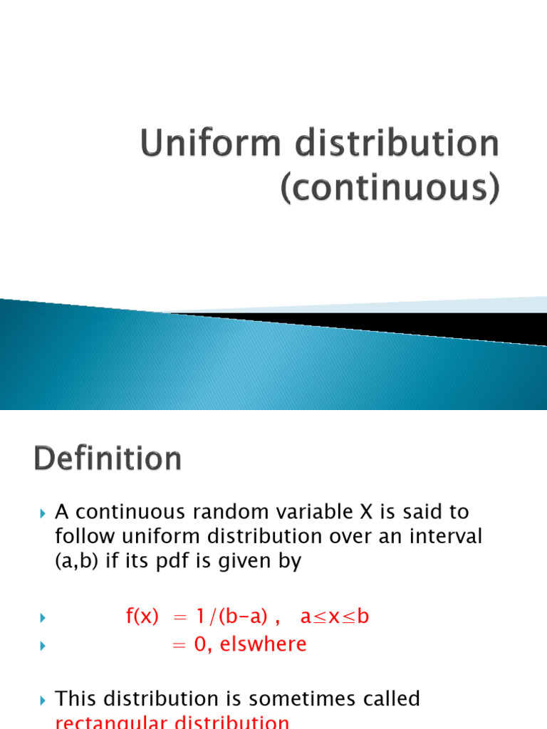 5 Uniform Distribution (Continuous) | PDF