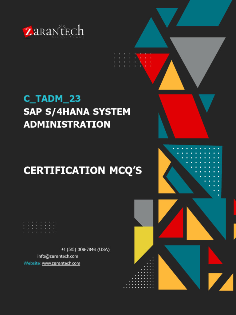 SAP S/4HANA System Administration MCQs | PDF | Databases | Cache ...