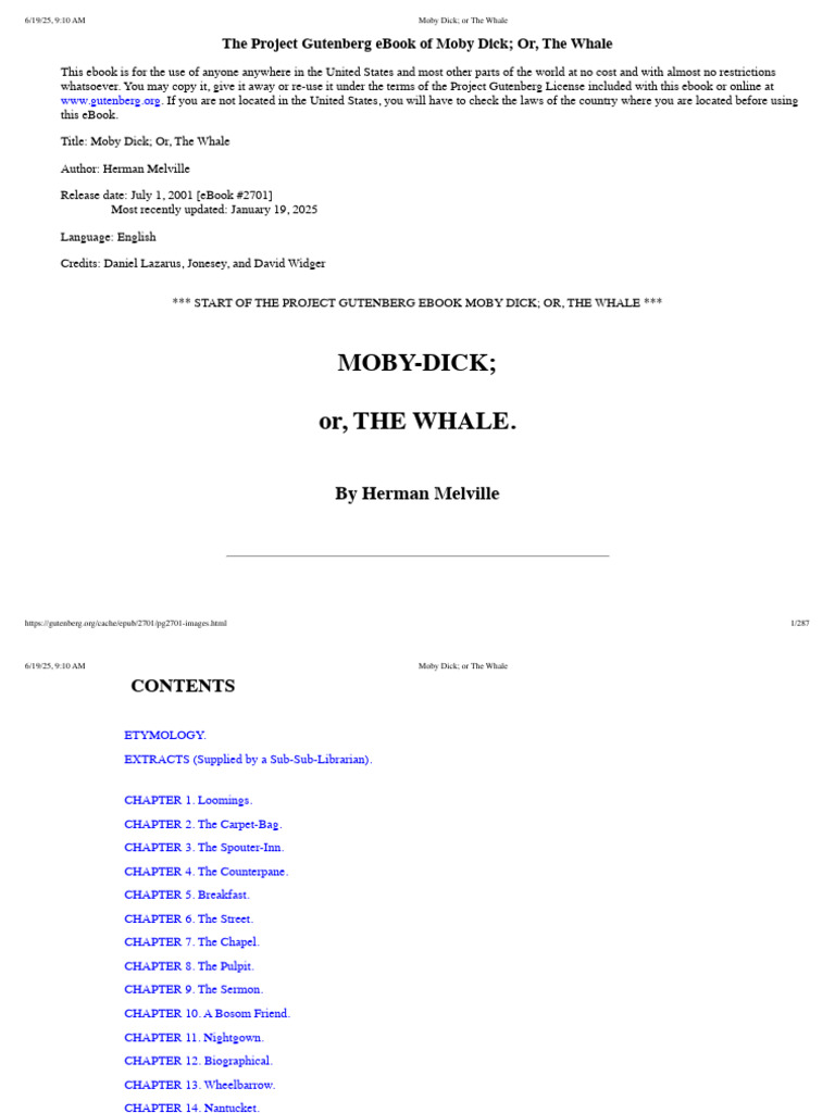 Moby Dick or The Whale | PDF | Moby Dick | Captain Ahab