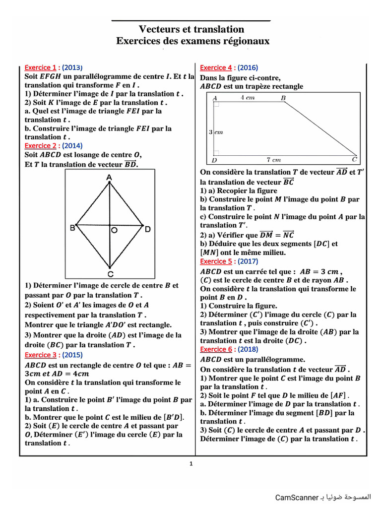 Vecteurs Et Translation | PDF