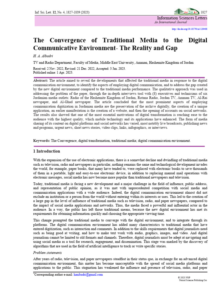 Traditional Media's Digital Transformation | PDF | Mass Media | Innovation