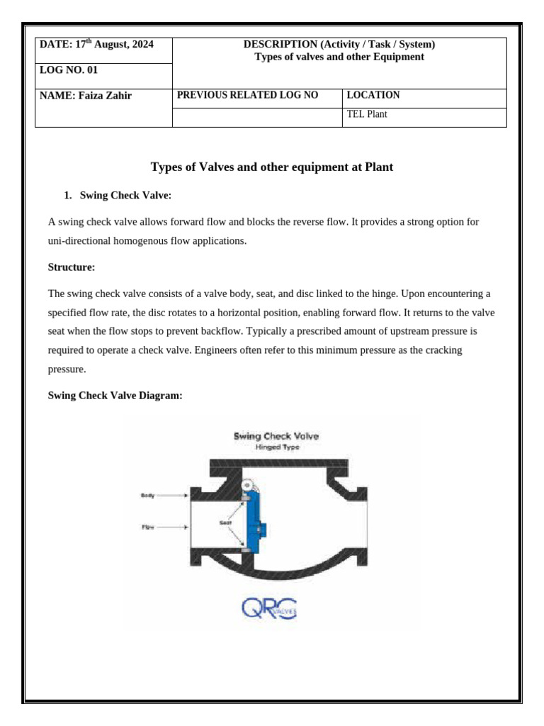 Valves and Equipment Overview for Plants | PDF | Valve | Flow Measurement