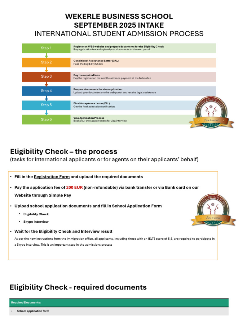 NEW Admission Process in Details - September 2025 | PDF | Travel Visa ...