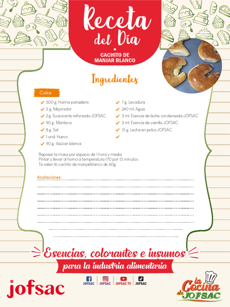 Pan Cachitos de Manjar Blanco | PDF