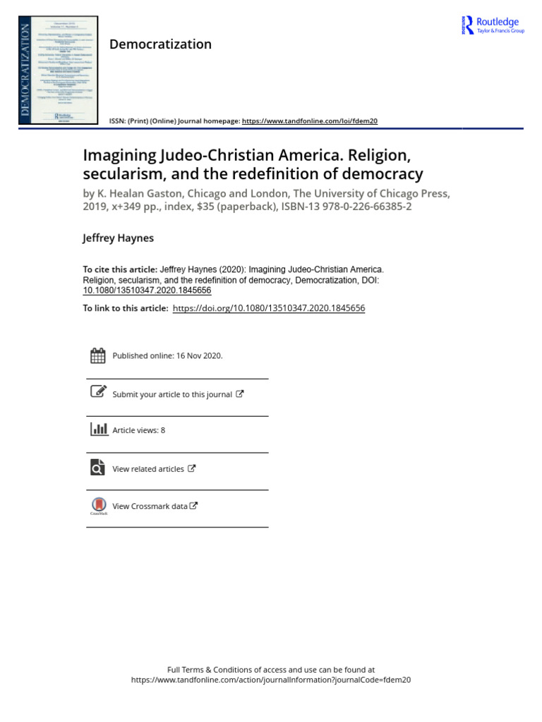 Imagining Judeo Christian America Religi | PDF | Ideologies | White ...