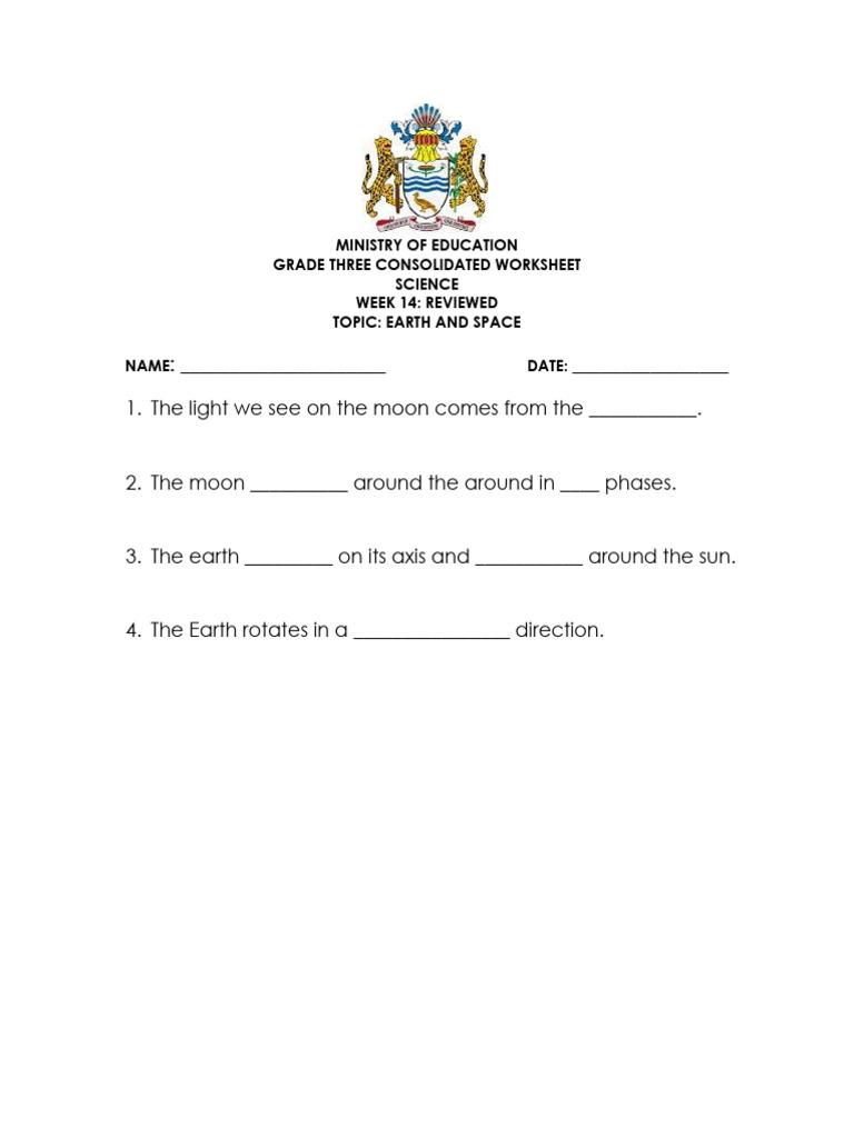Grade 3 Science Week 14 Review - 2022 - Consolidated Worksheet | PDF