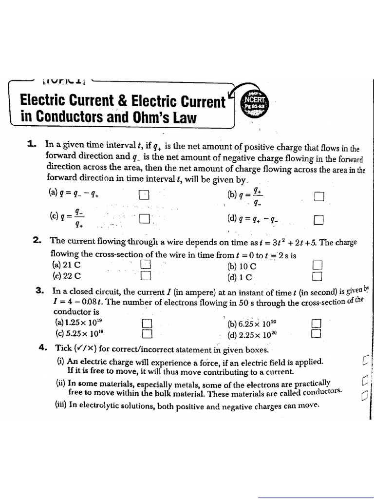 Current Electricity Ncert | PDF