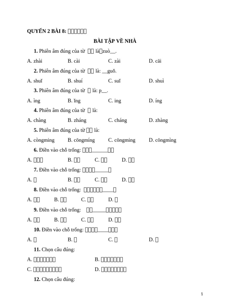 q2 Bai 8 - Bai Tap Ve Nha | PDF
