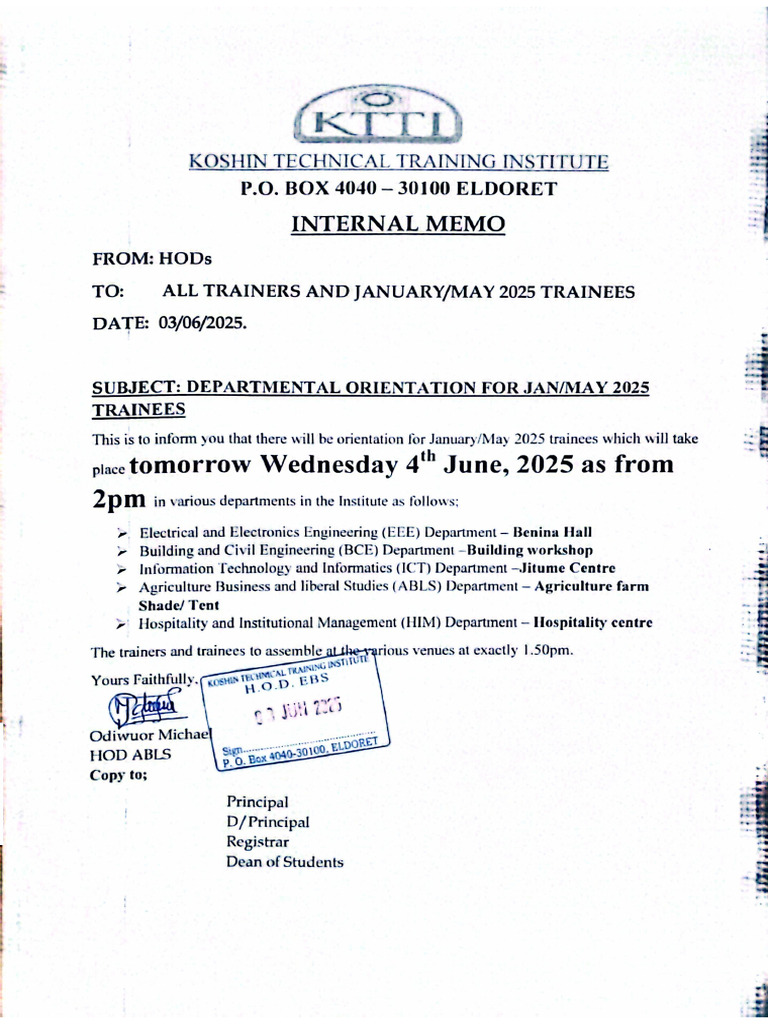 Departmental Orientation For JanMay 2025 Trainees | PDF