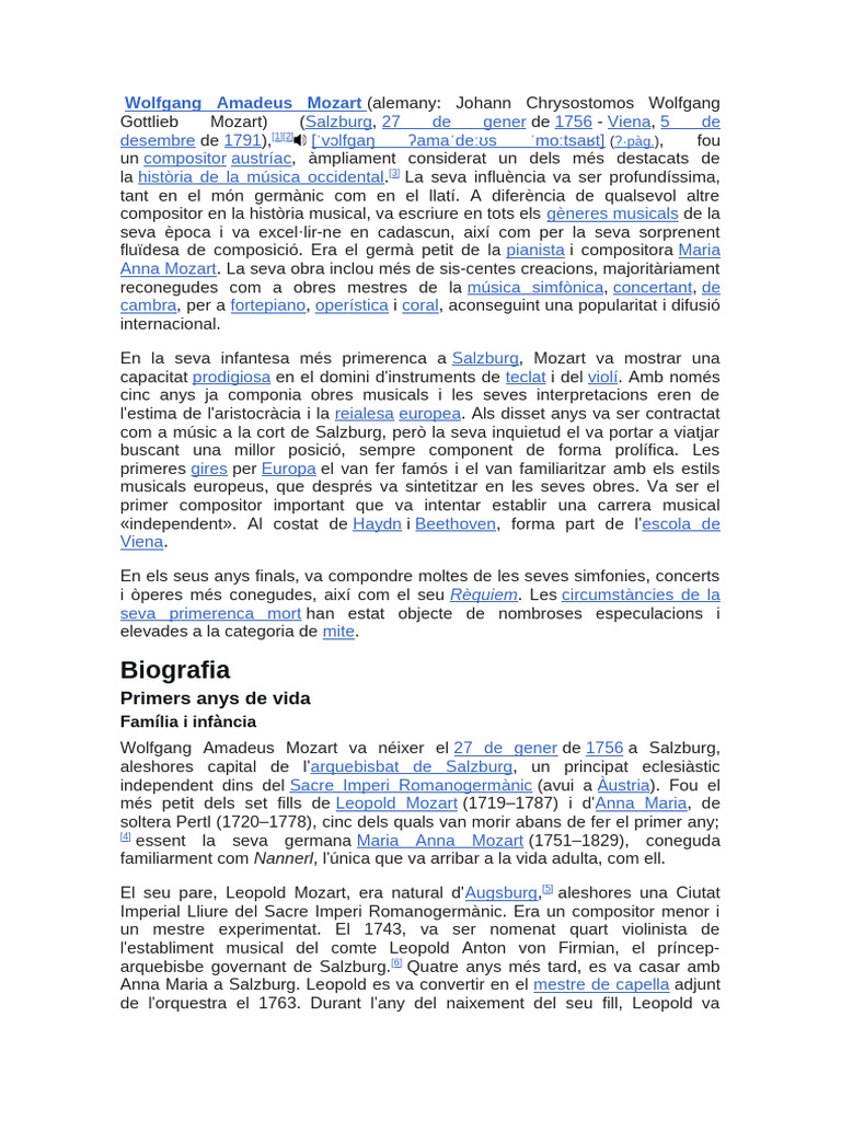 Wolfgang Amadeus Mozart | PDF