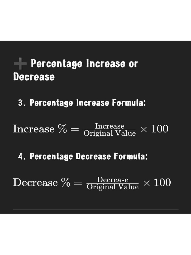 Some Important Concept Percentage | PDF