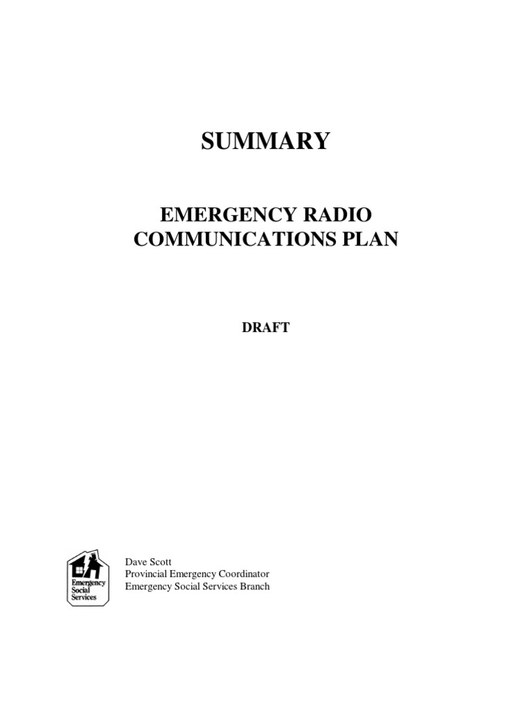 Emergency Radio Communications Plan | PDF | Radio | High Frequency