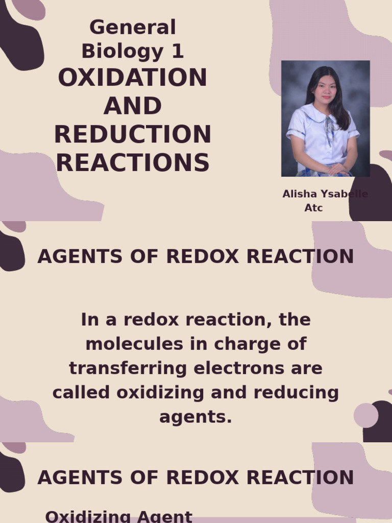 Agents of Redox Reaction | PDF