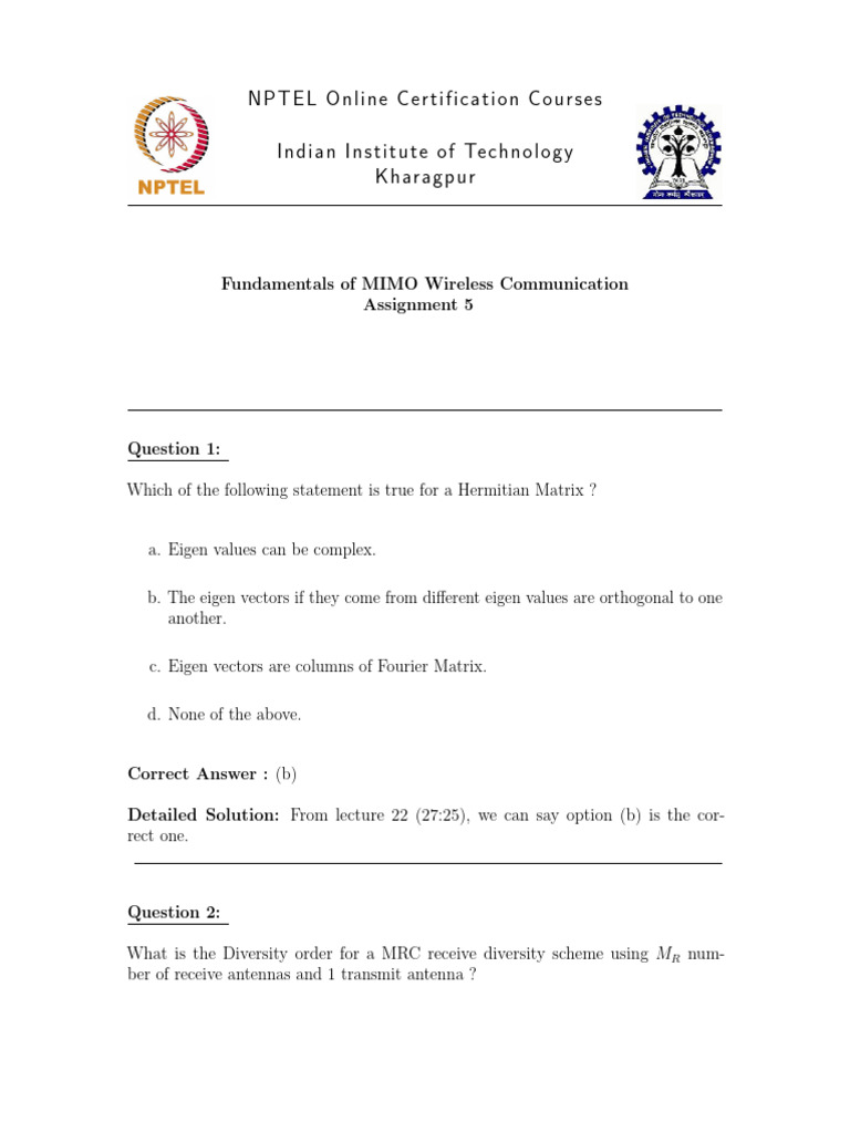 Assignment5 MIMONPTEL2025 | PDF | Signal To Noise Ratio | Matrix (Mathematics)