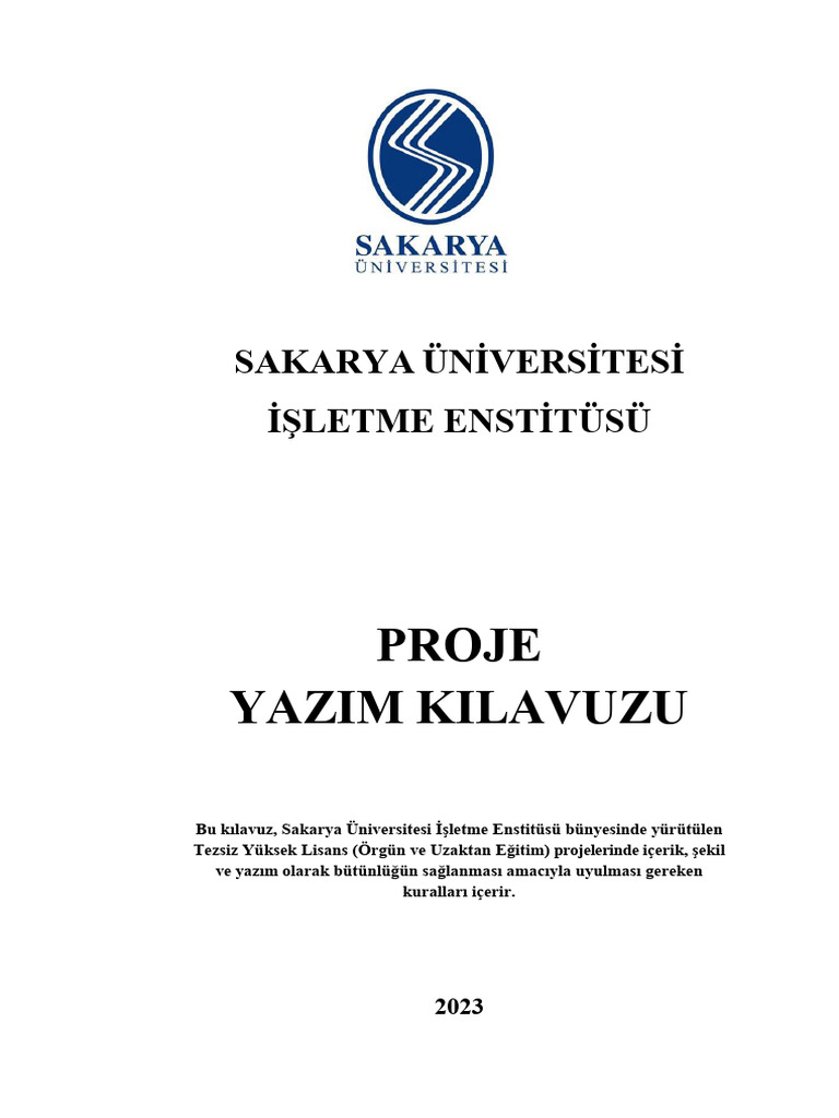 Rev1 SAU GSB 2023 PROJE YAZIM KILAVUZU1 | PDF