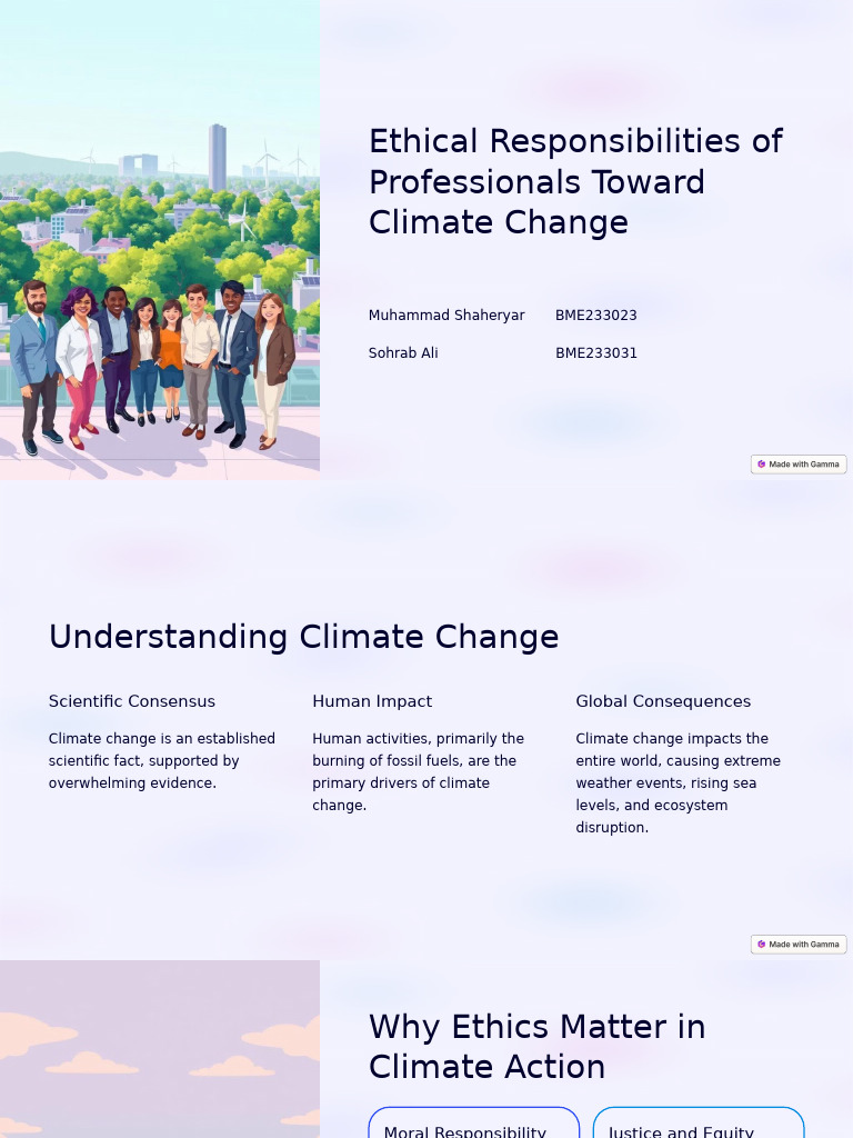 Ethical Responsibilities of Professionals Toward Climate Change 2 | PDF ...