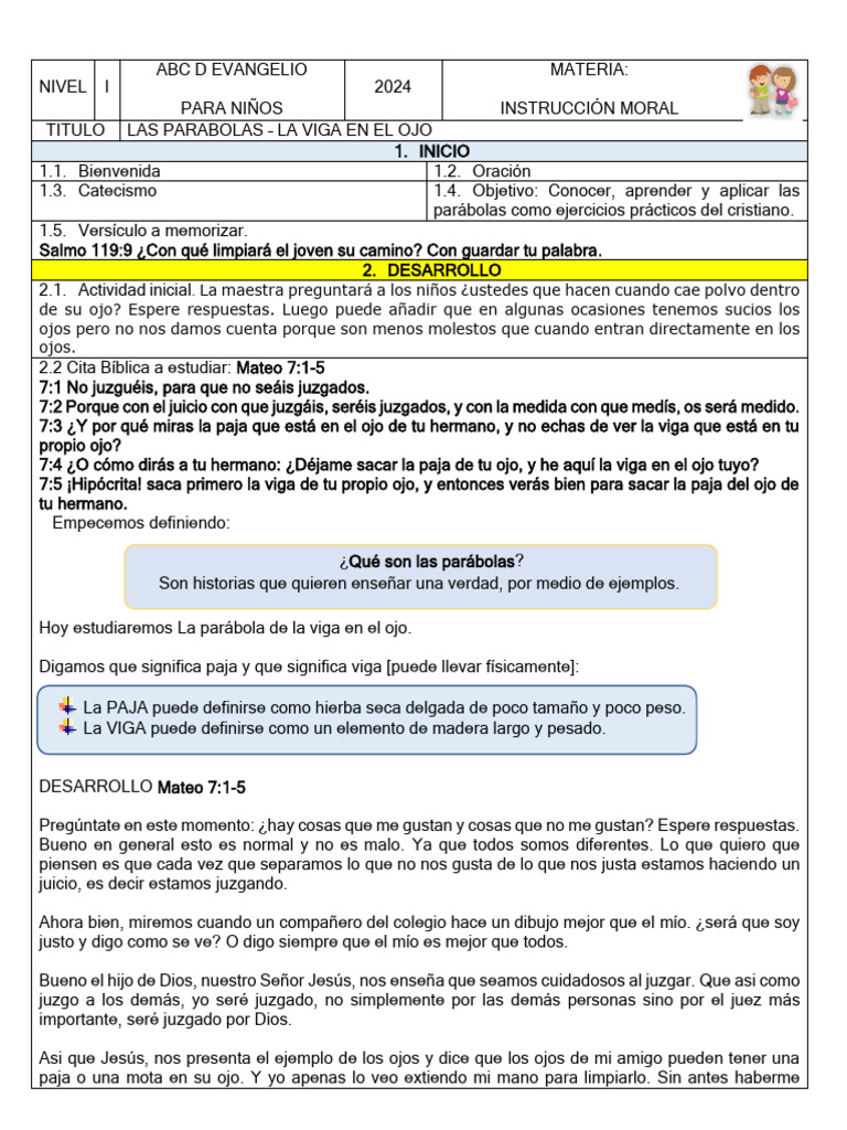 CLASE IM. Cita Biblica Mat. 7 - 1 - 5 (Guia Maestro) La Viga | PDF | Pecado | Jesús