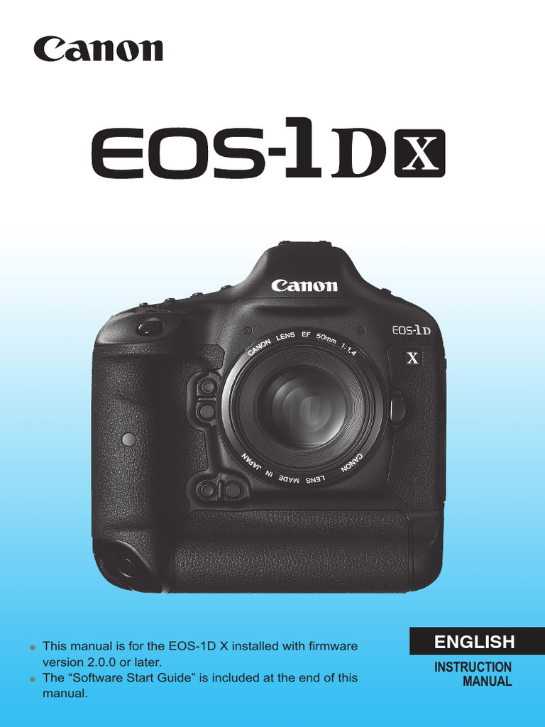 EOS-1D X Instruction Manual en | PDF | Autofocus | Camera