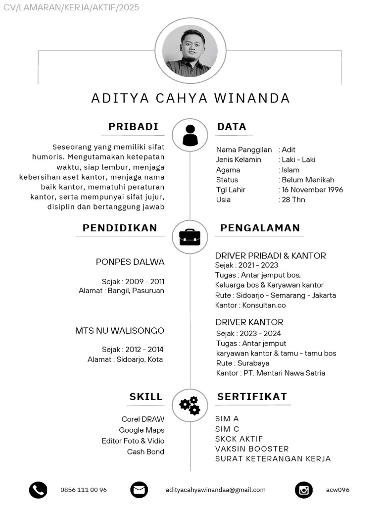 CV Driver Aditya | PDF