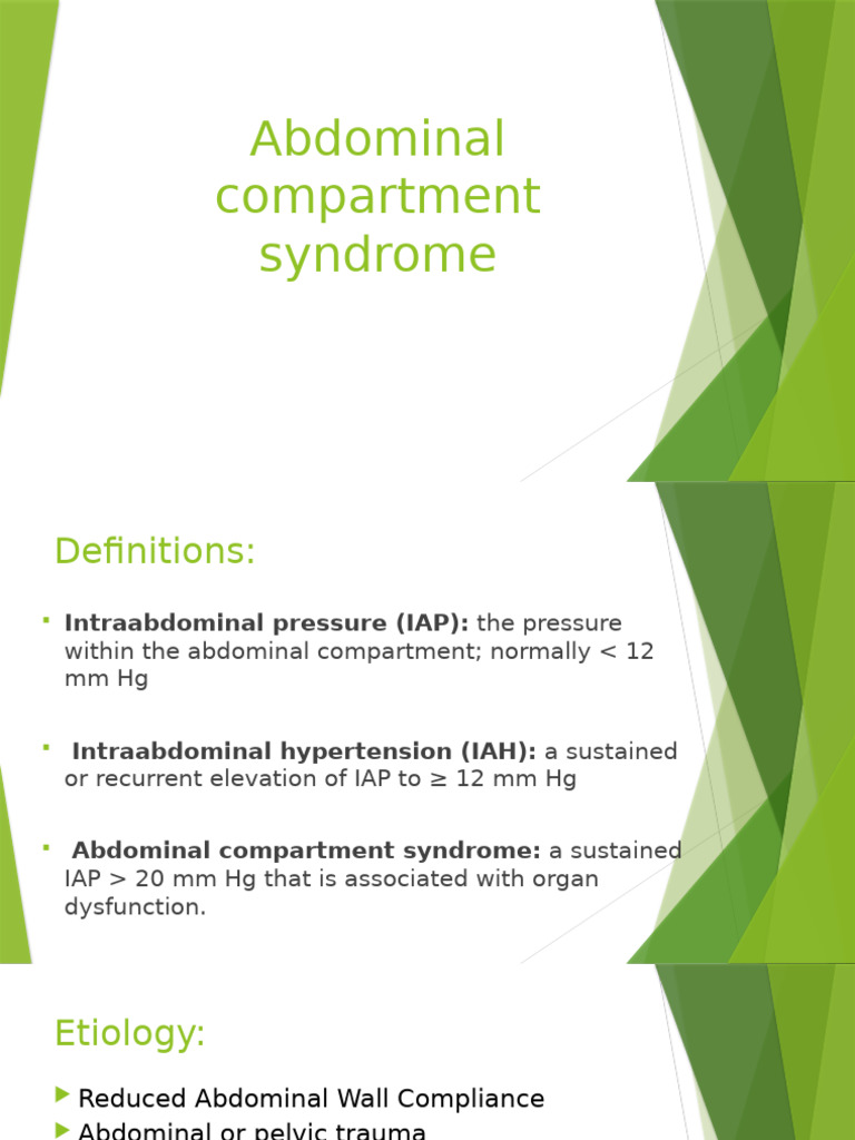 Understanding Abdominal Compartment Syndrome | PDF | Sepsis | Kidney