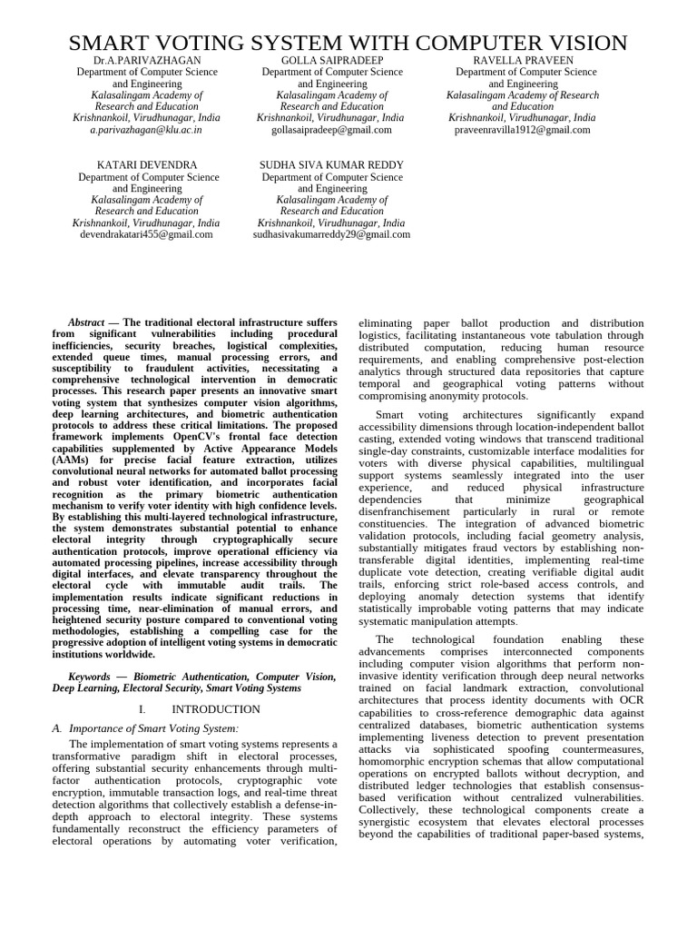 Securing Democracy - An AAM-Driven Smart Polling System With Enhanced ...