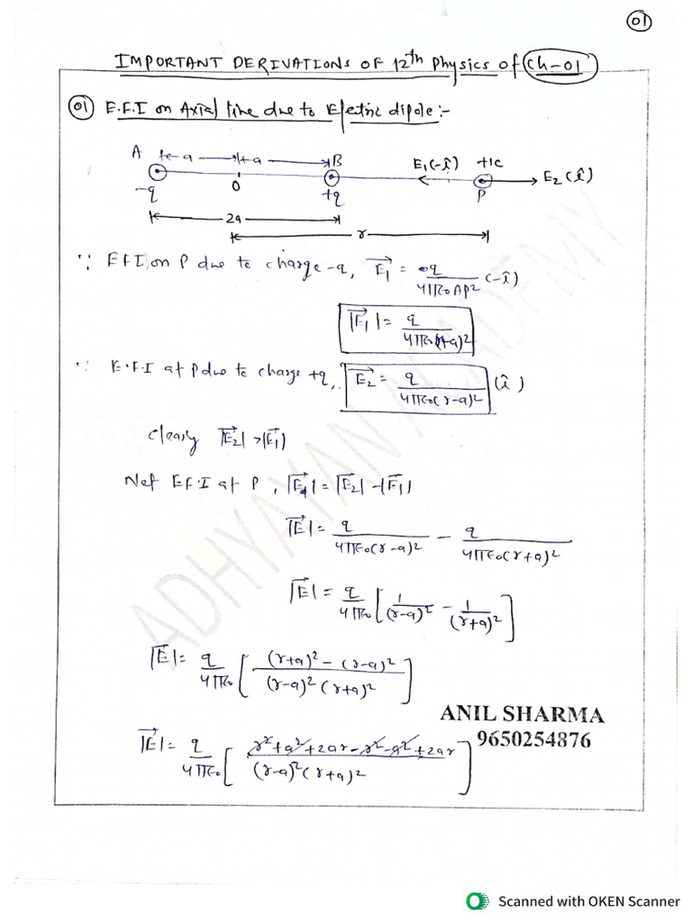Imp Derivation of Chapter 1 | PDF