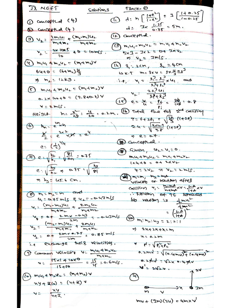 JR Neet PHY TRACK 1 Solutions | PDF