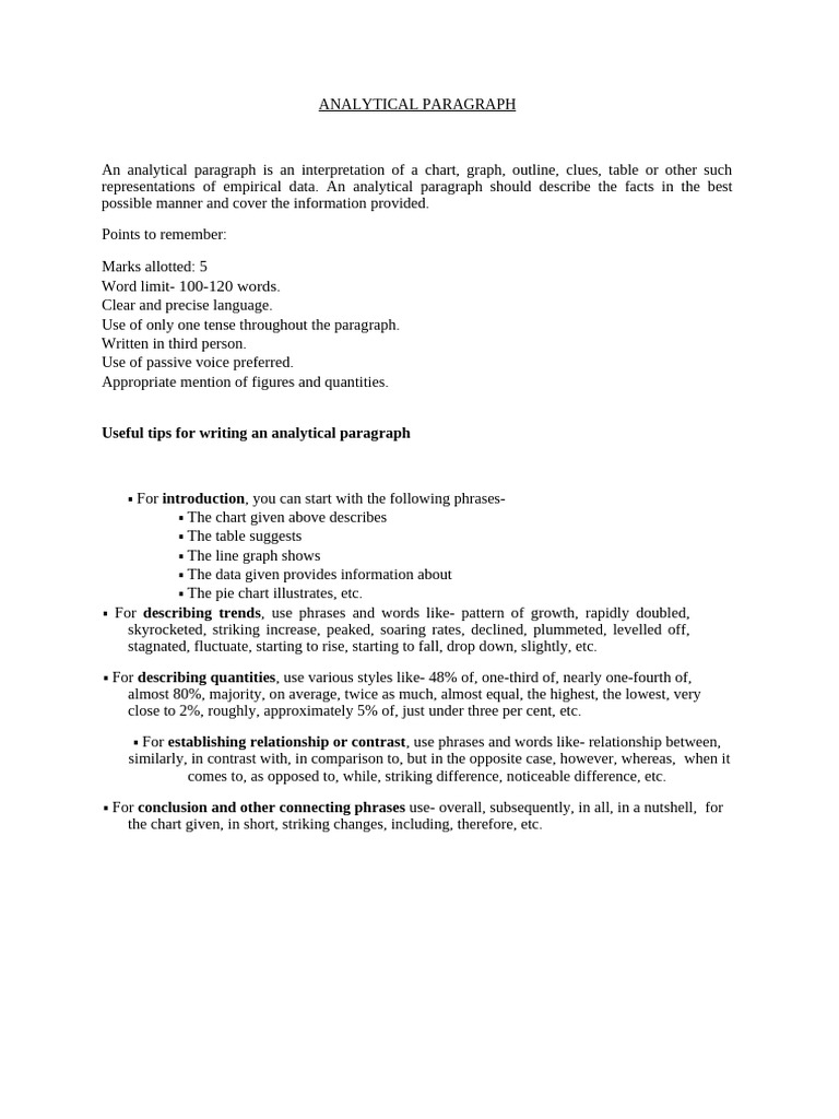 Writing Effective Analytical Paragraphs Pdf